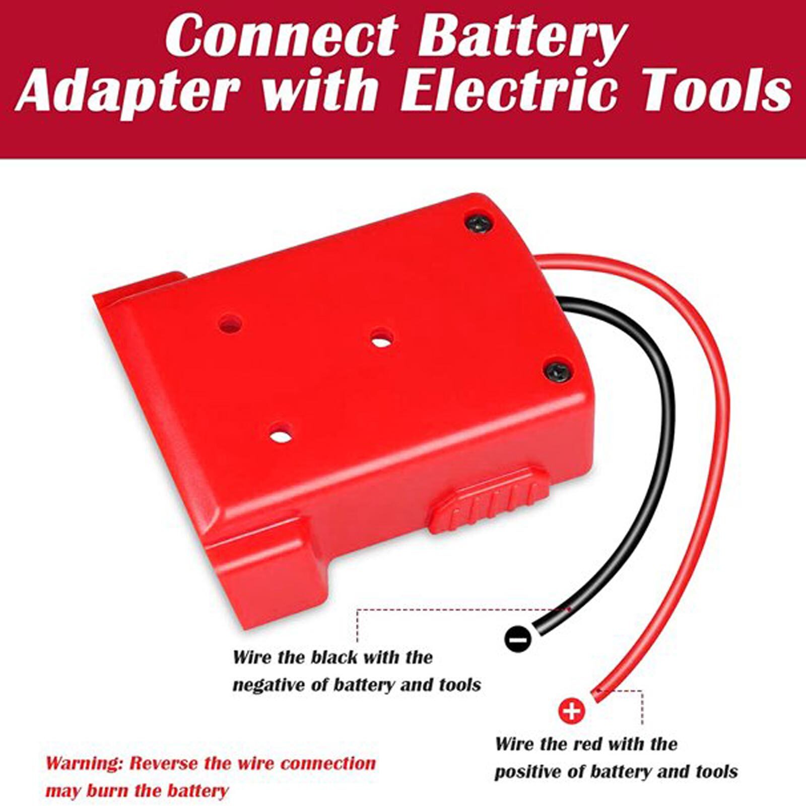 Battery Adapter For Milwaukee M18 18V To Dock Power 2 Wirings Output ...