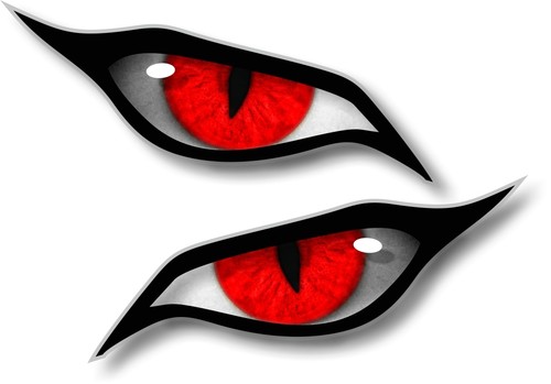 CUSTOM ORDER Pair Of EVIL Eyes Eye in RED vinyl car Sticker Decal SIZE ...