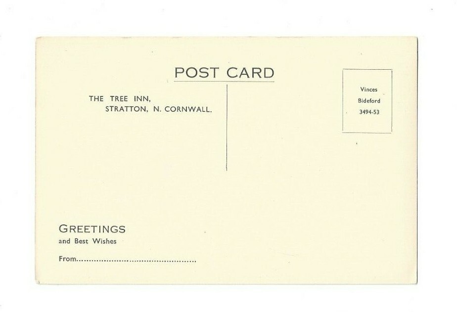 Vintage Postcard The Courtyard Tree Inn Stratton Cornwall England RPPC ...