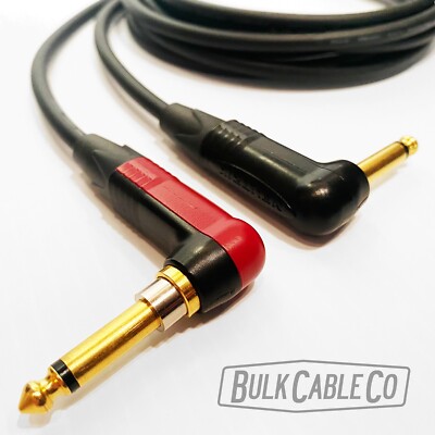 25 FT - Mogami 2524 SILENT Guitar Cable - Neutrik Right Angle Ends ...