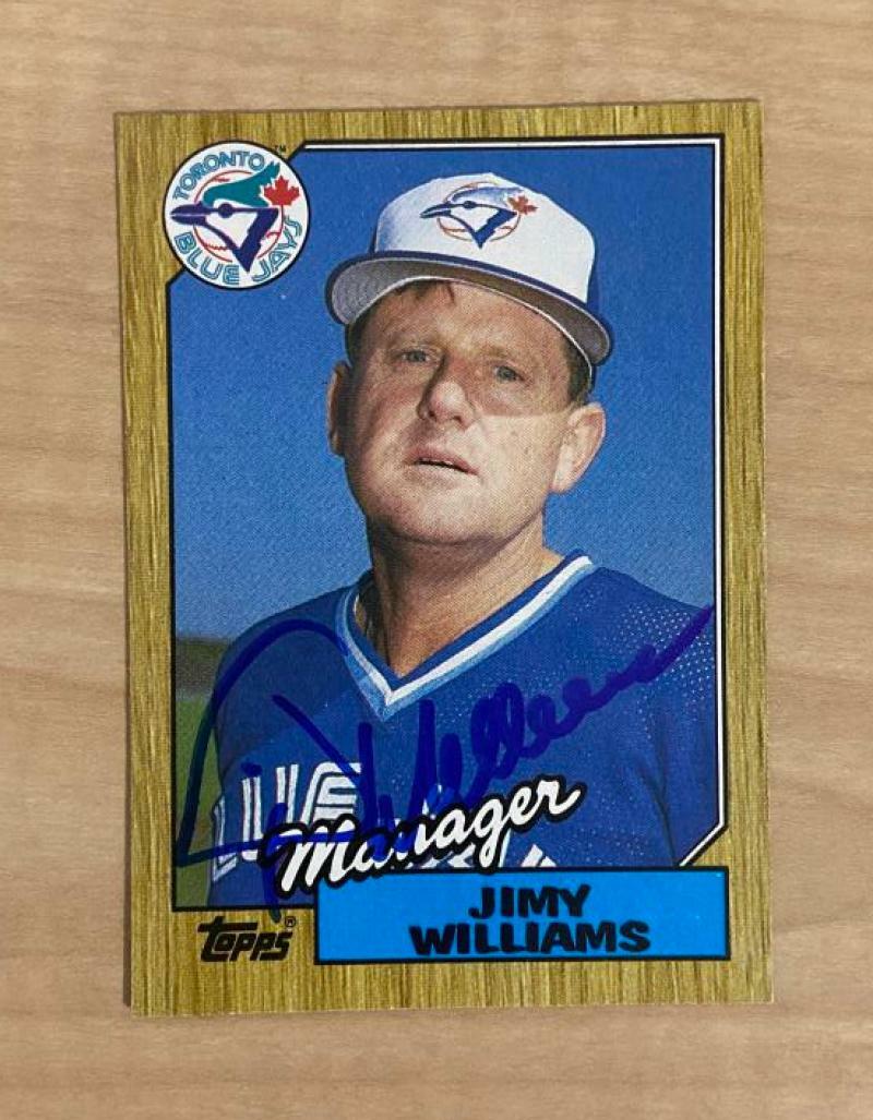 JIMY WILLIAMS TORONTO BLUE JAYS SIGNED AUTOGRAPHED 1987 TOPPS CARD #786 ...