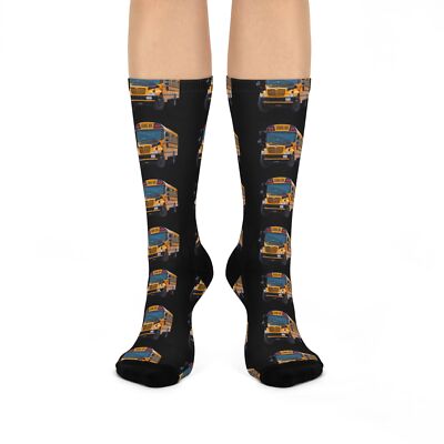 Preppy School Bus Socks, Black & Yellow School Bus Sock | eBay