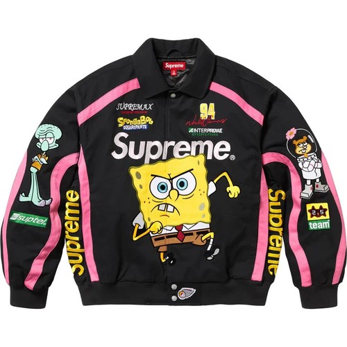 Supreme SpongeBob SquarePants Jeff Hamilton Racing Jacket Black | eBay