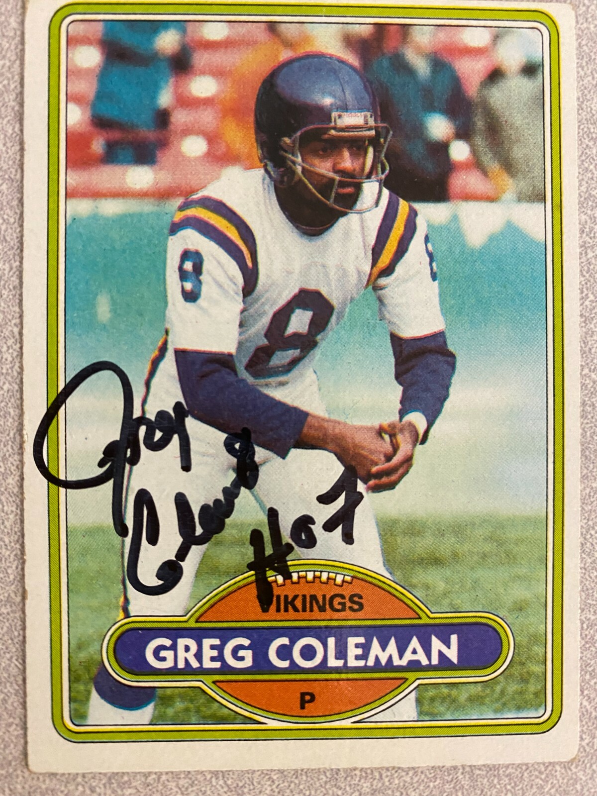 Greg Coleman signed MINNESOTA VIKINGS card 1980 Topps | eBay