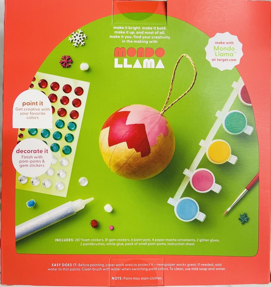mondo llama create your own paper mache ornaments kit New | eBay