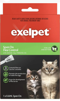 FLEAS EXELPET Spot-On Flea Control For Cats & Kittens | eBay