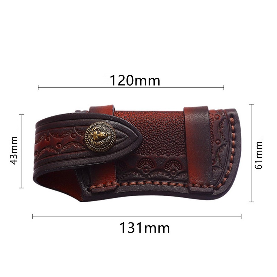 4'' Knife Sheath Leather Knife Pouch W/Snap Closure Belt Loop for ...
