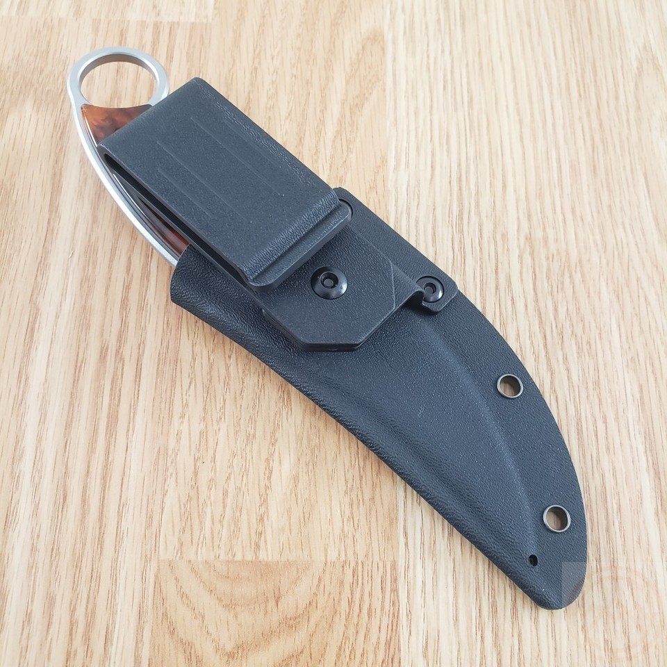 QSP Knife Viper Fixed Knife 4" Full Tang 10Cr15CoMoV Steel Blade Resin ...