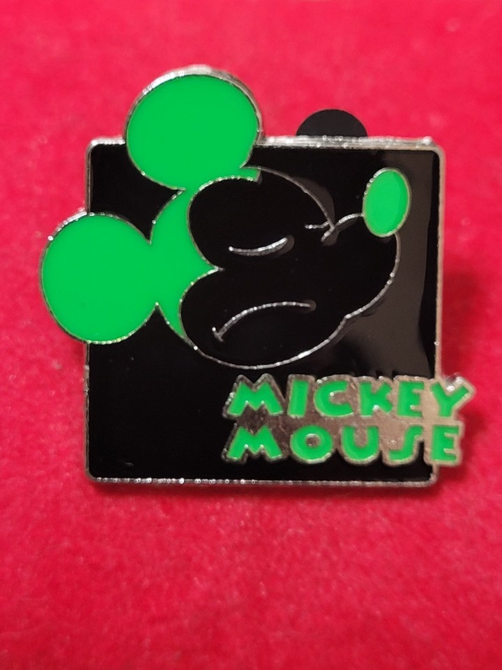 Disney Pin Trading Mad MICKEY MOUSE Green & Black Angry Annoyed Face ...