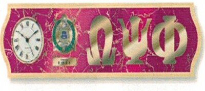 Omega Psi Phi Wood Wall Clock [Brown - 21.625" x 5.5"] | eBay