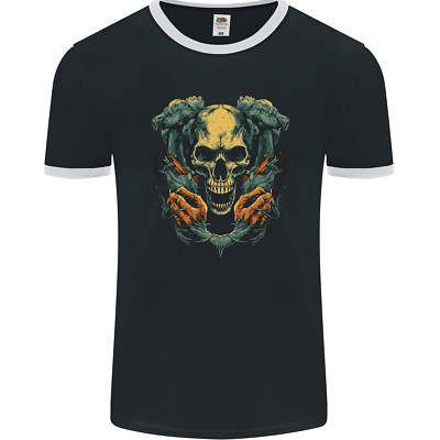 Wretched Skull Evil Demonic Halloween Demon Mens Ringer T-Shirt FotL | eBay