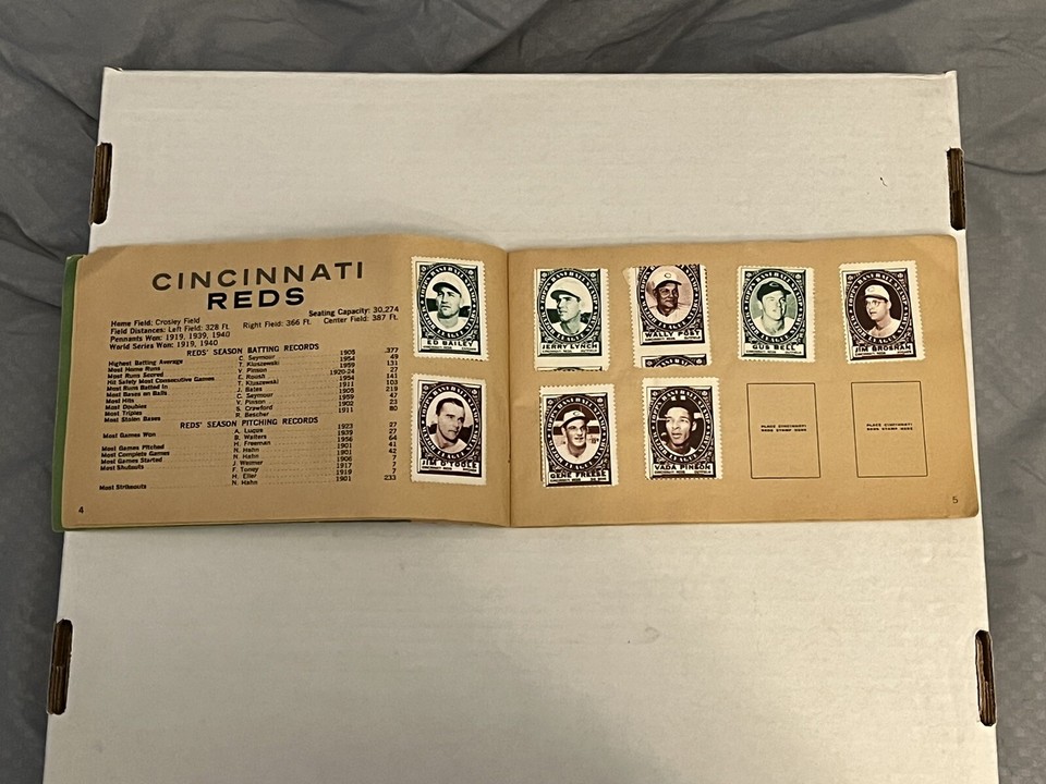 Vintage 1961 Topps Baseball Stamp Album Semi Complete with 80 Stamps ...