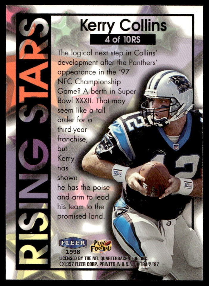 1997 Ultra 4RS Kerry Collins Carolina Panthers Football Card | eBay