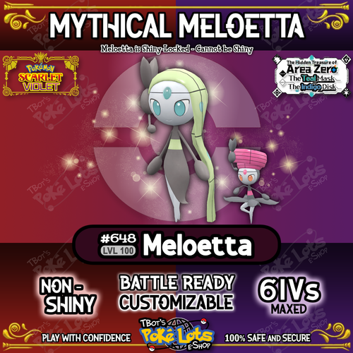 🌎 Pokemon Scarlet Violet 🎵 Meloetta Mythical 🎵 6IV Aria Battle Form ...
