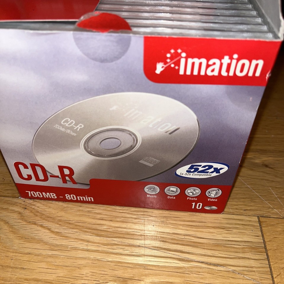 10 Pack Imation CD-R 700mb - 80min Recordable CDs 52x Speed - New ...