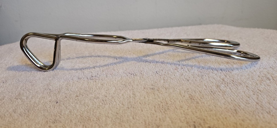 EKCO VTG STAINLESS 8" SCISSOR TONGS FOOD GRABBERS USA * KITCHEN UTENSIL ...