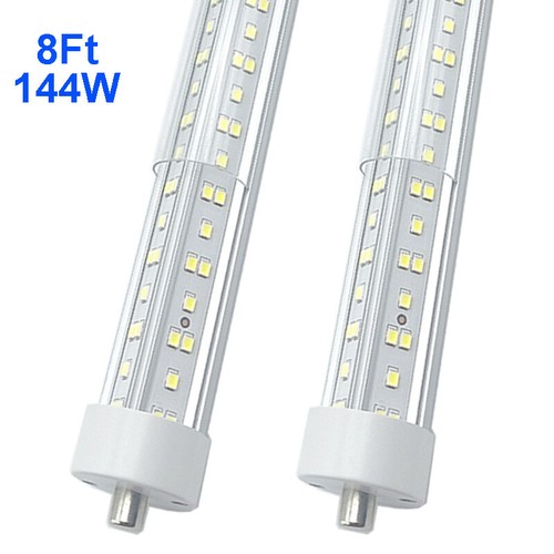 12/25PCS T8 8FT LED Light Bulbs Single Pin 144W 6500K Led Shop Light ...