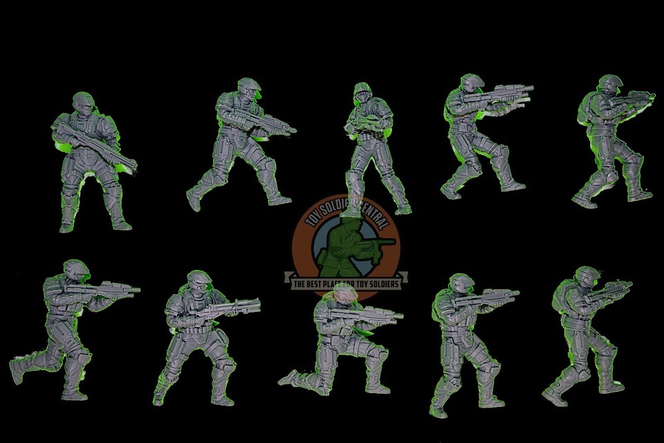 Halo Toy Soldiers - Reach Army Trooper 54mm (1:32 Scale)- 10 Man Squad ...