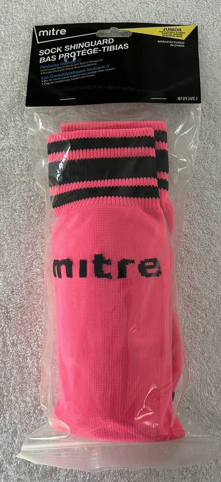 mitre Sock Shinguard JUNIOR for players 4’ and Under. BRAND NEW Neon ...
