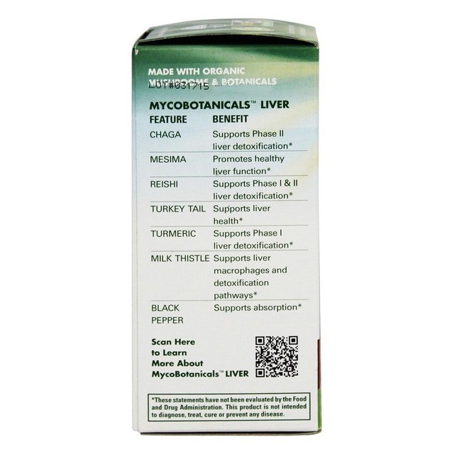 Host Defense Myco Botanicals Liver Health Support Supplement - 60 ...
