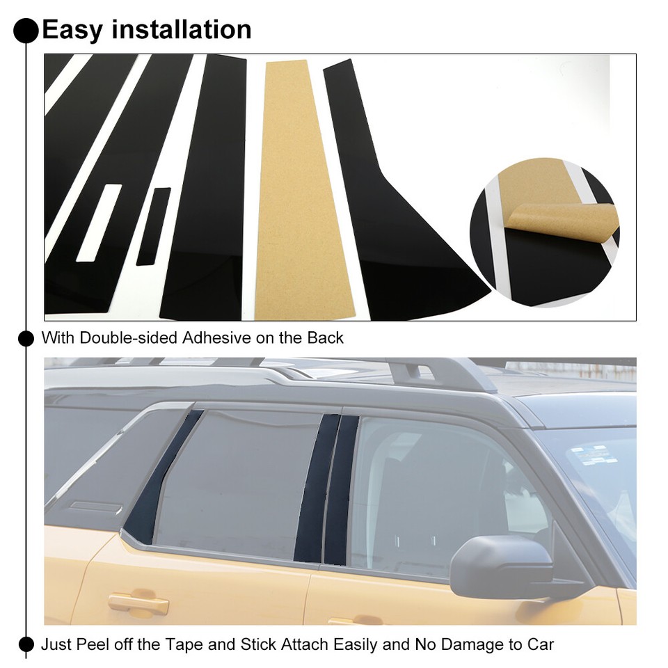 Exterior Window B Pillar Trim Sticker Deccal For Ford Bronco Sport 2021 ...