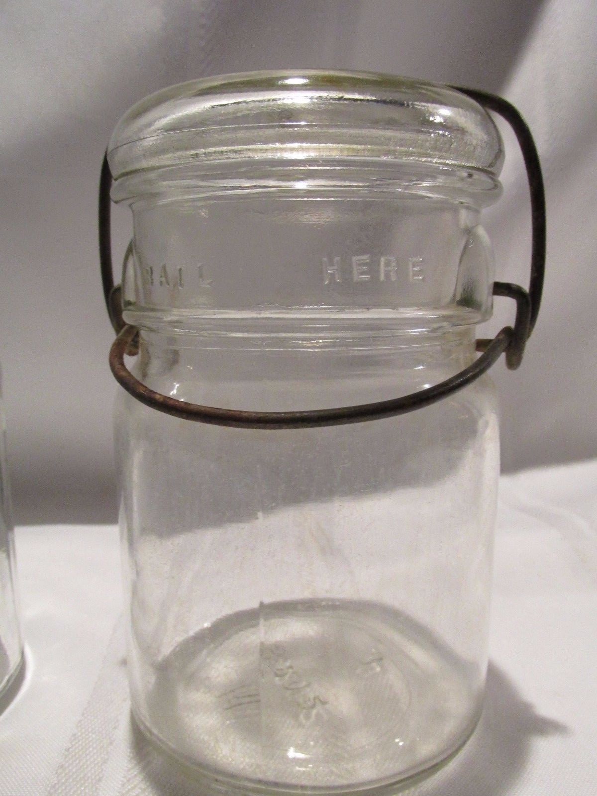 Vintage Hazel Atlas Pint Wire Bail Canning Storage Jars with Glass Lids ...