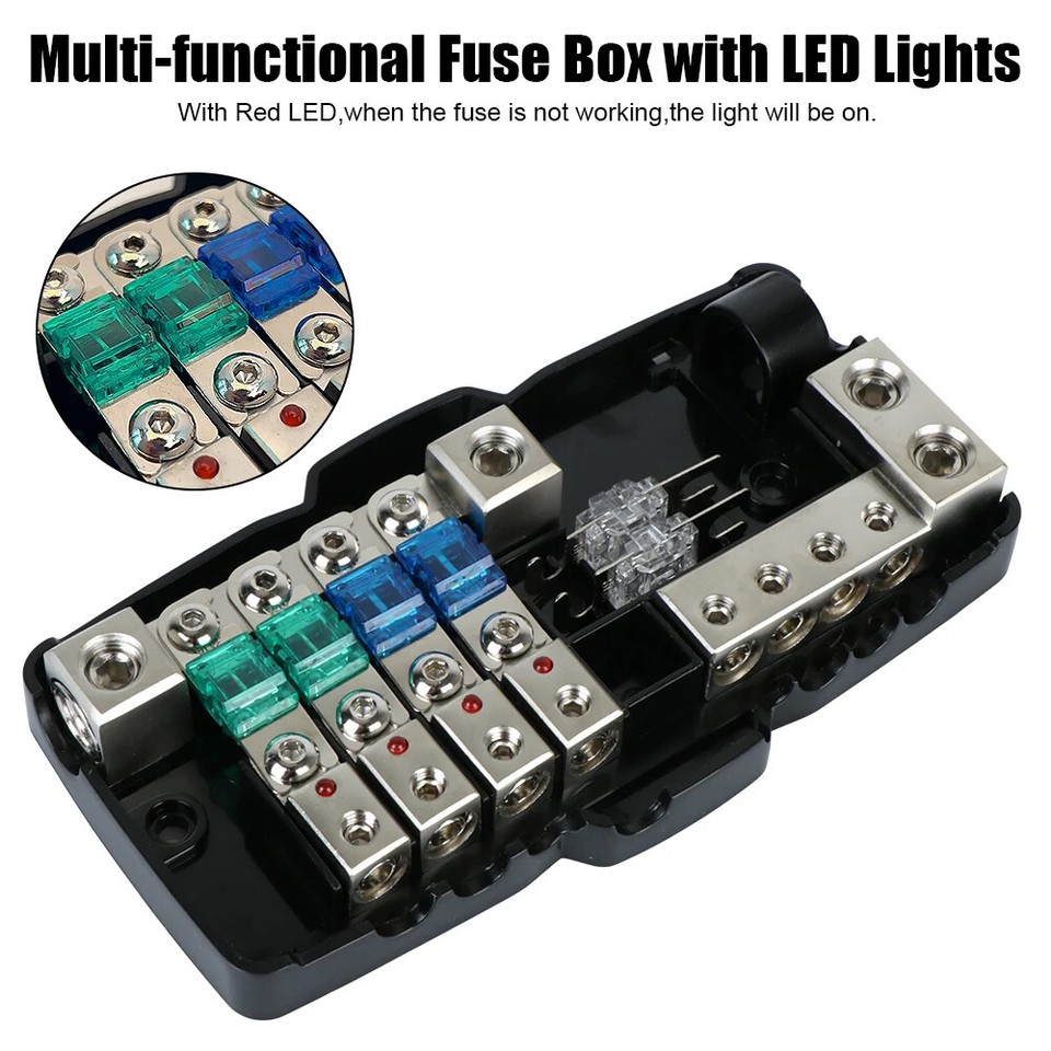 Audio Stereo Fuses Box LED Multi-Functional Power Splitting ...