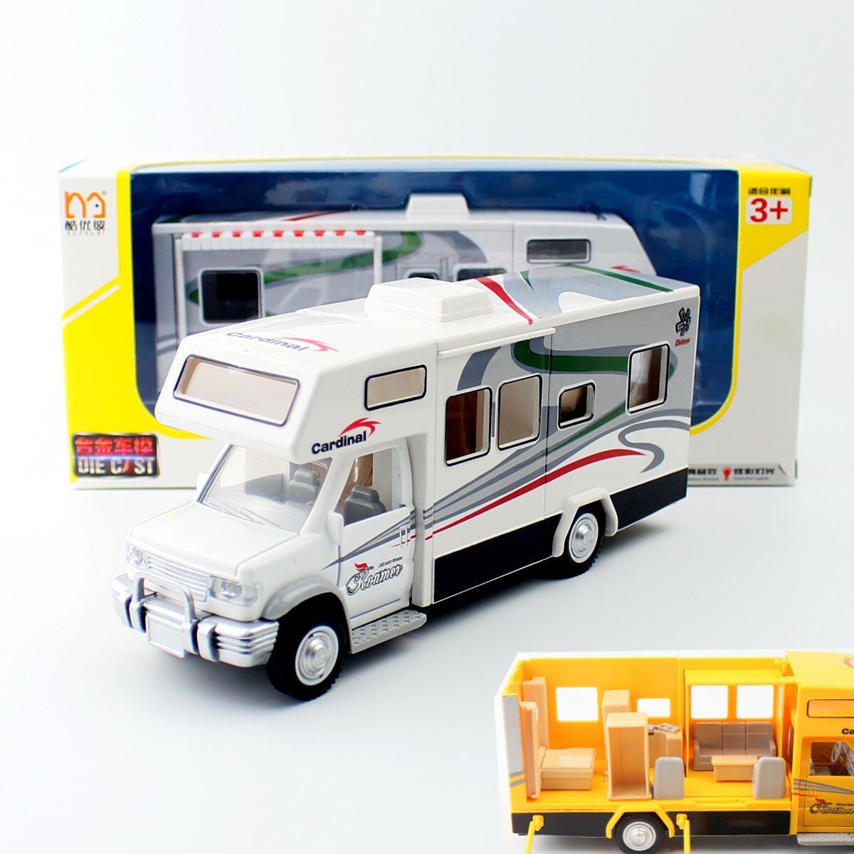 High-quality Alloy 132 Travel Motorhome Bus Kids Toy Car Model With ...