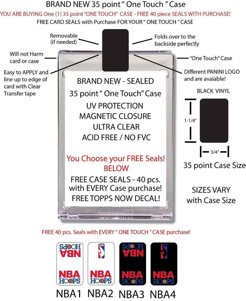 One-Touch Magnetic Sticker 35 pt. PANINI NBA HOOPS LABELS SEALS FREE ...