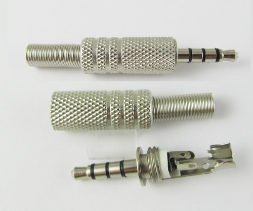 10pcs 3.5mm 1/8" 4 pole 3 Ring Audio Video A/V Connector Plug Nickel ...