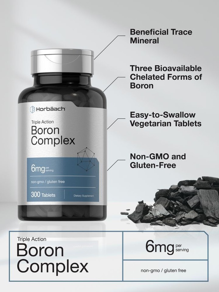 Triple Boron Complex 6 mg Supplement | 300 Tablets | Triple Action | by ...