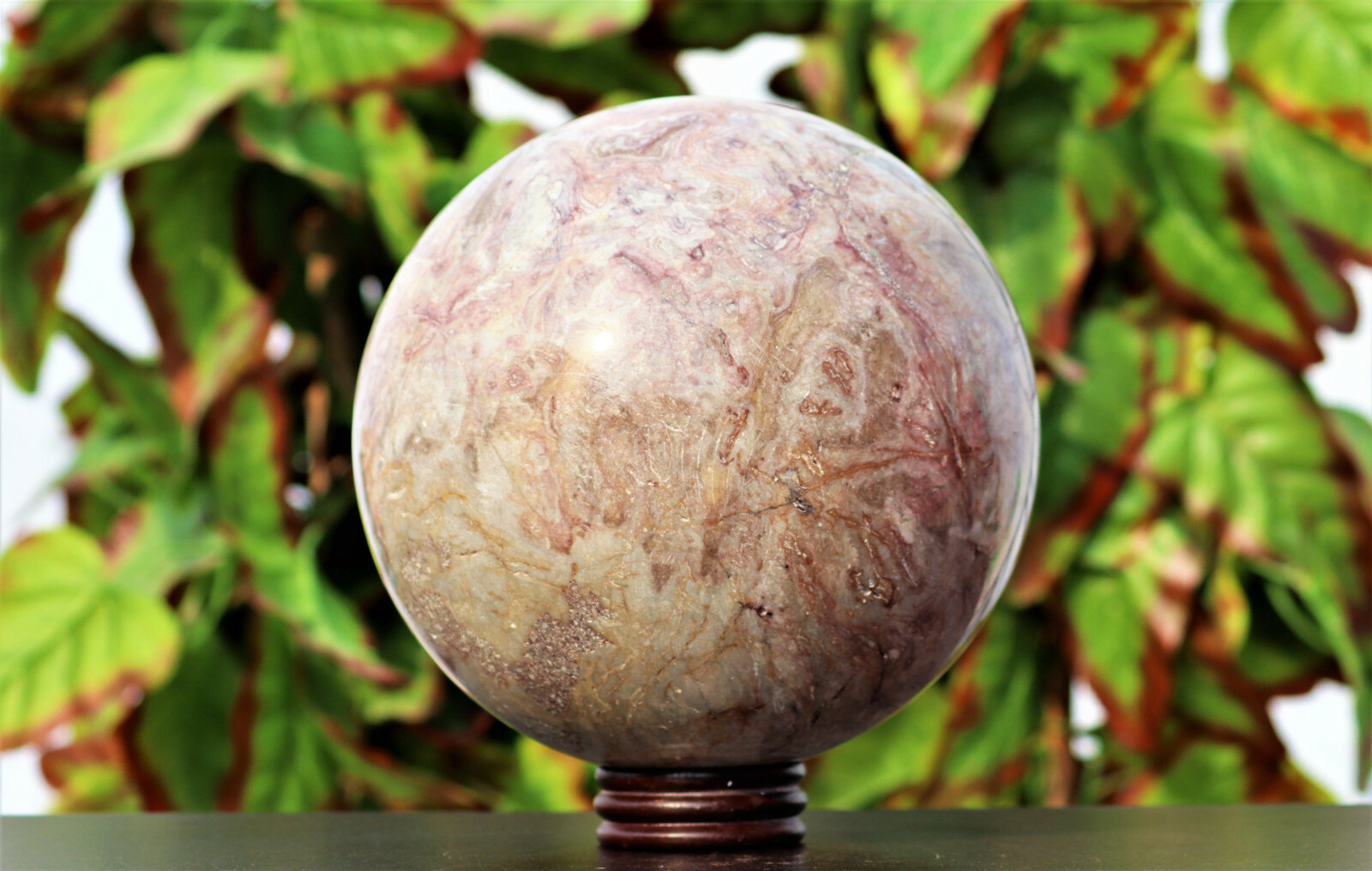 210MM Pink Rosetta Jasper Crystal Healing Ball Chakra Energy Gemstone ...