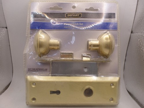 DEFIANT 632599 INTERIOR MORTISE LOCK SET SATIN BRASS FINISH KNOBS WITH ...