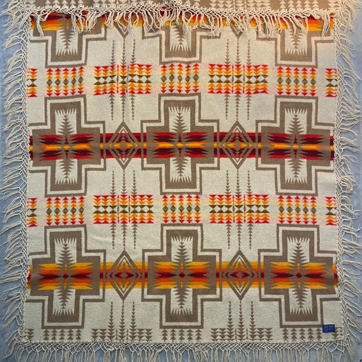 Vintage Pendleton Beaver State Wool Blanket 62x50 Harding Vintage Pendleton Beaver State Wool Blanket 62x50 Harding