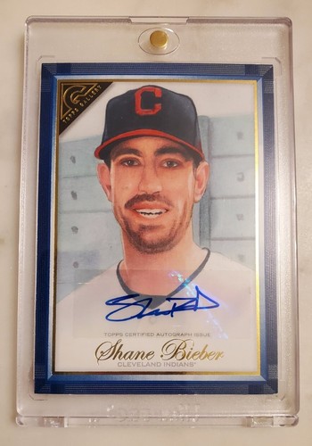 2019 Topps Gallery Shane Bieber Auto Blue /50 Cleveland Guardians ...