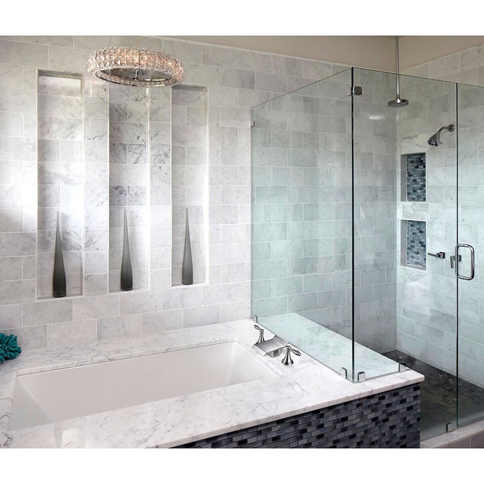 Aquaterior Bathroom Widespread Faucet Waterfall to Sink Basin Bathtub ...