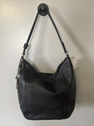 The Sak Sequoia Leather Shoulder Handbag Black Pebbled Leather NEW | eBay