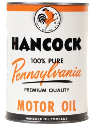 Hancock Pennsylvania Motor Oil DIECUT NEW 18" Tall Sign USA STEEL 3 lbs ...