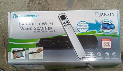 Pandigital Handheld Wi-Fi Wand Scanner S8X1103 w/ Feeder Dock Black NEW ...