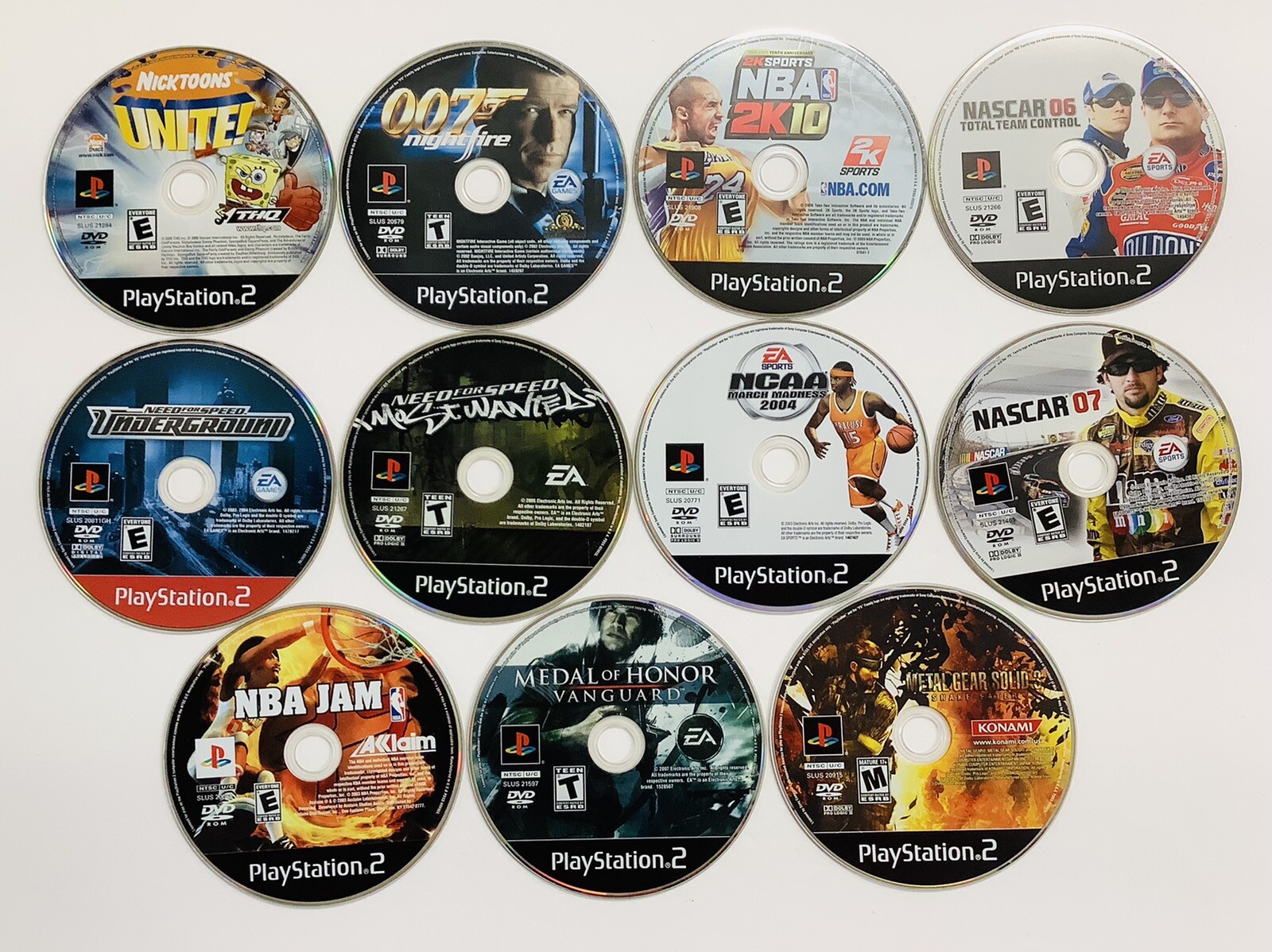 Sony PlayStation 2 (PS2) Lot of 11 - Disc Only! FREE SHIPPING ACC (PS2 ...