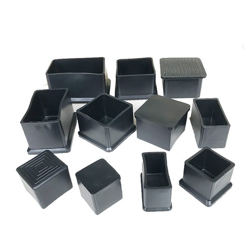 Black Square Tube Caps Furniture Desk Chair Legs Protection Pipe Plug ...