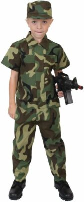 Kids Camouflage Army Soldier Uniform Complete Costume Set Pants Shirt ...