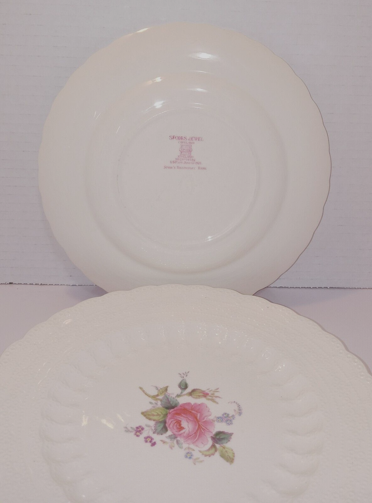 4 Spode's Jewel Copeland Billingsley Rose Pink 8" Salad Plates Pink ...