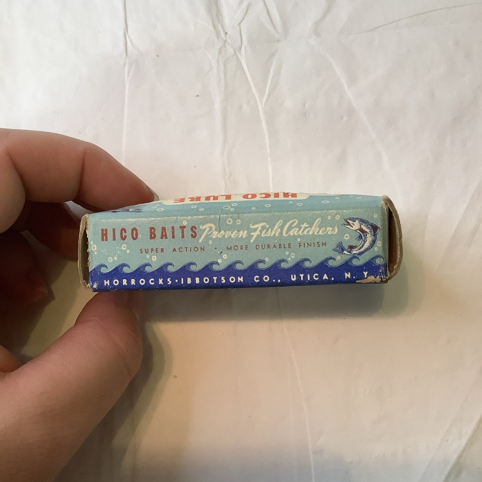 VTG Hico Lure Wooden Original Box Unfished Red White | eBay