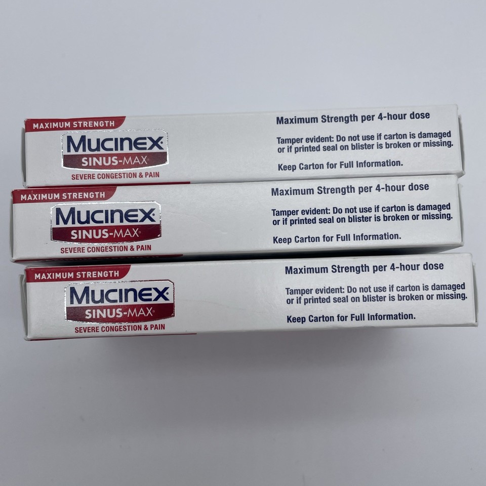 3 Packs Mucinex Sinus-Max Severe Congestion & Pain Caplets 20ct 2027 | eBay