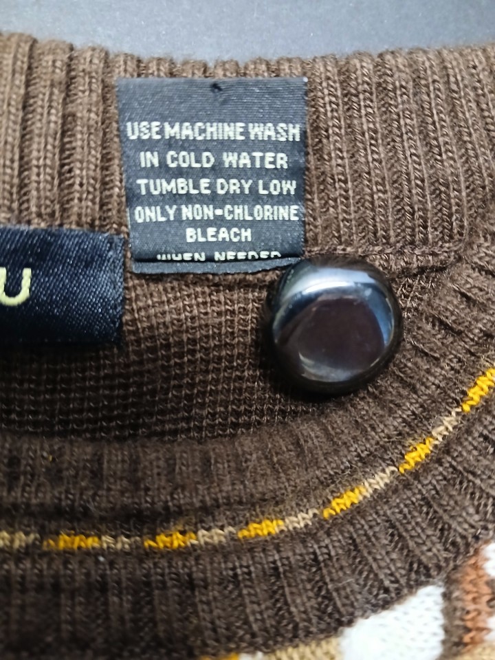 VTG GACHU MENS LONG SLEEVE SWEATER 1990s COOGI STYLE ACRYLIC SIZE 5XL ...