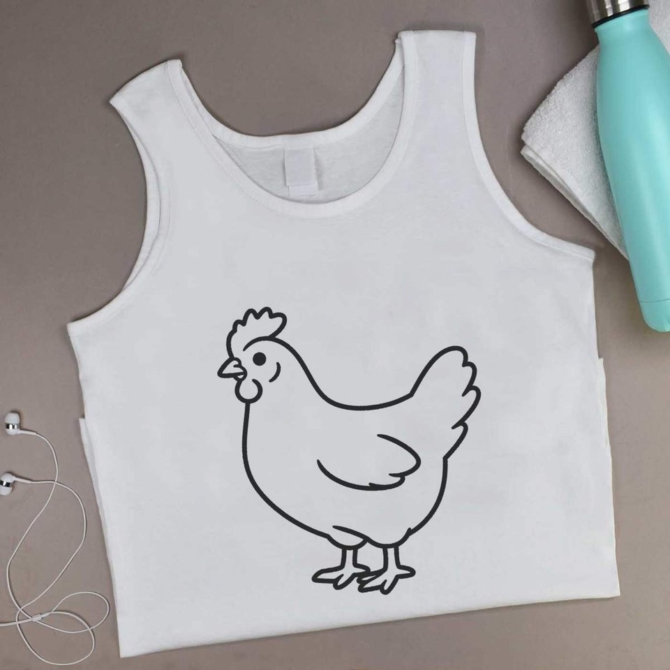 'Simple Chicken Line Art' Adult Vest / Tank Top (AV059826) | eBay UK