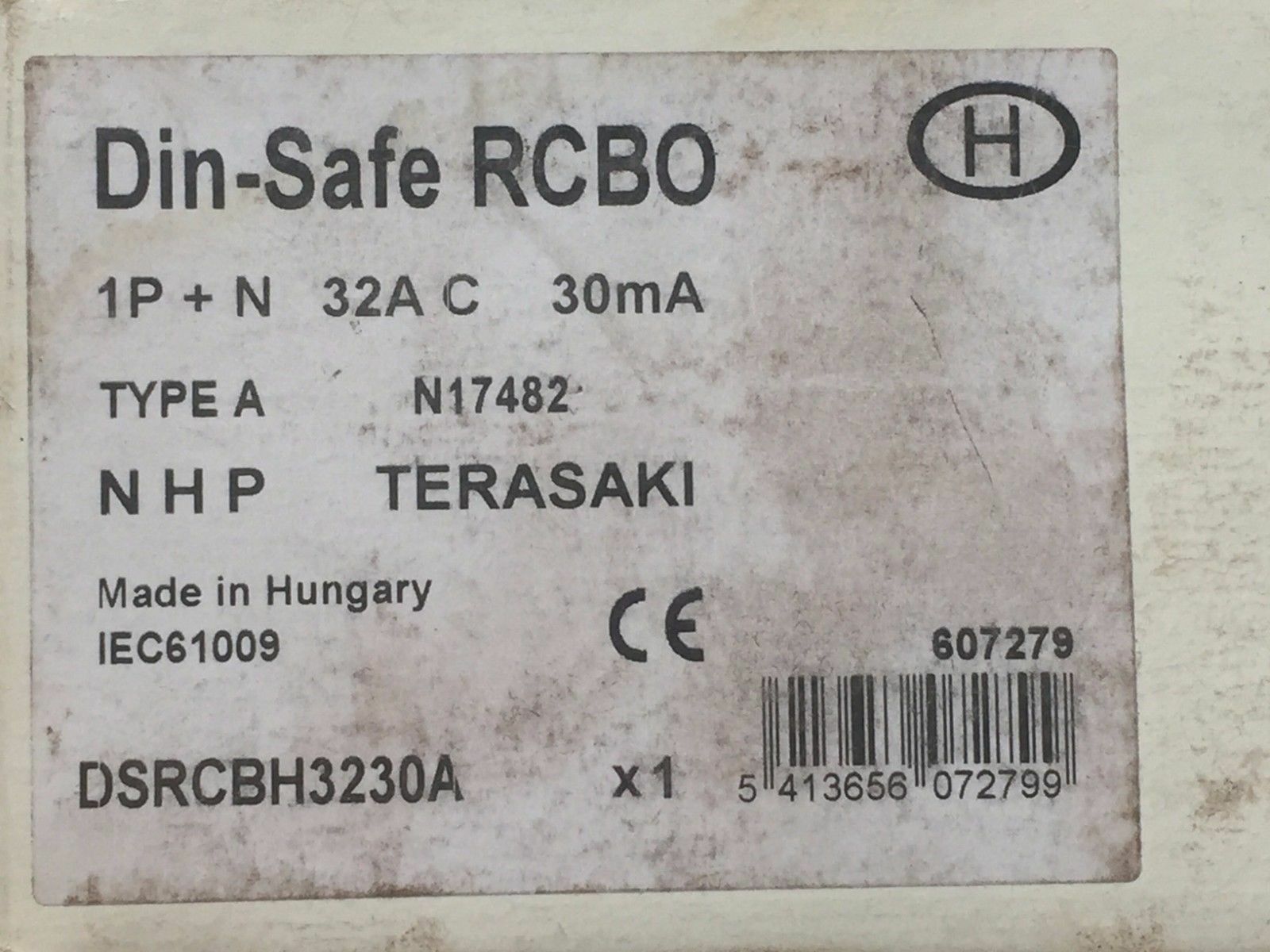NHP TERASAKI Din-Safe RCBO DSRCBH3230A 32A C32 30mA 10kA 1P MCB Circuit ...