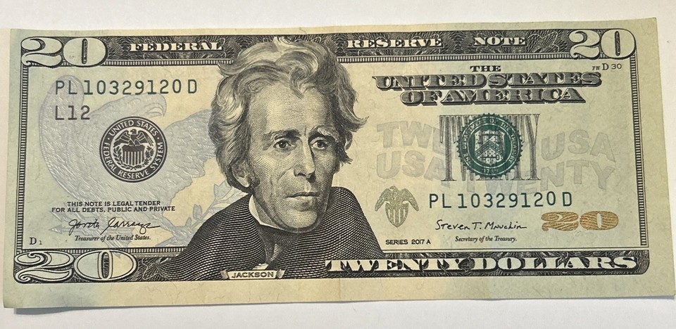 Off Center $20 Dollar Bill Misaligned Print Error 2017A Run Size ...