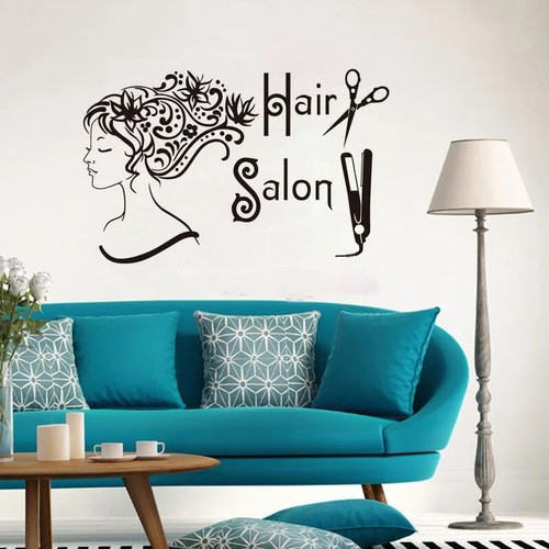Hairdressing Decorative Wall Decal Hair Salon Beauty Shop Sticker ...